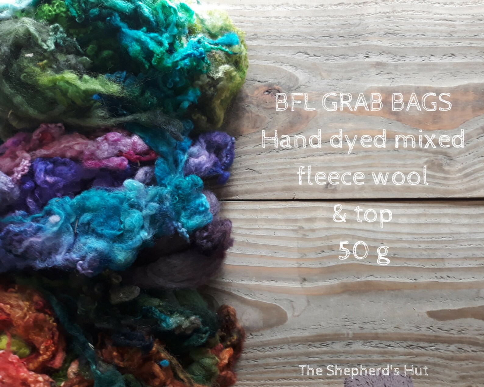 BFL Grab Bags 50g Mixed Hand Dyed Fleece Wool and Top for - Etsy