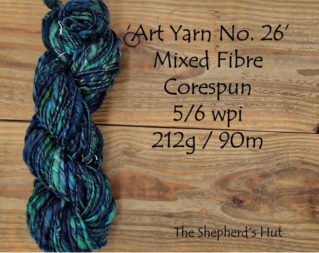 Hand Spun 'art Yarn No. 26' Core Spun Yarn 212 G 90 M - Etsy
