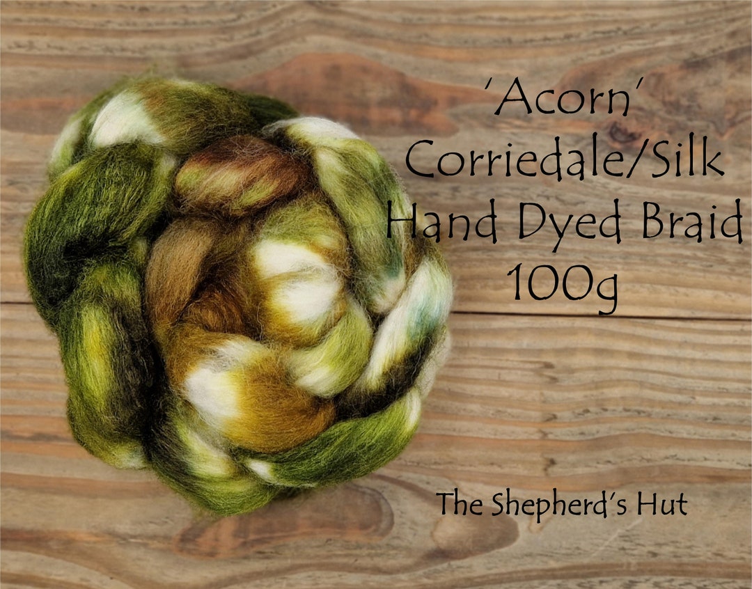 Corriedale/silk Hand Dyed Braid 'acorn' 100 G - Etsy Australia