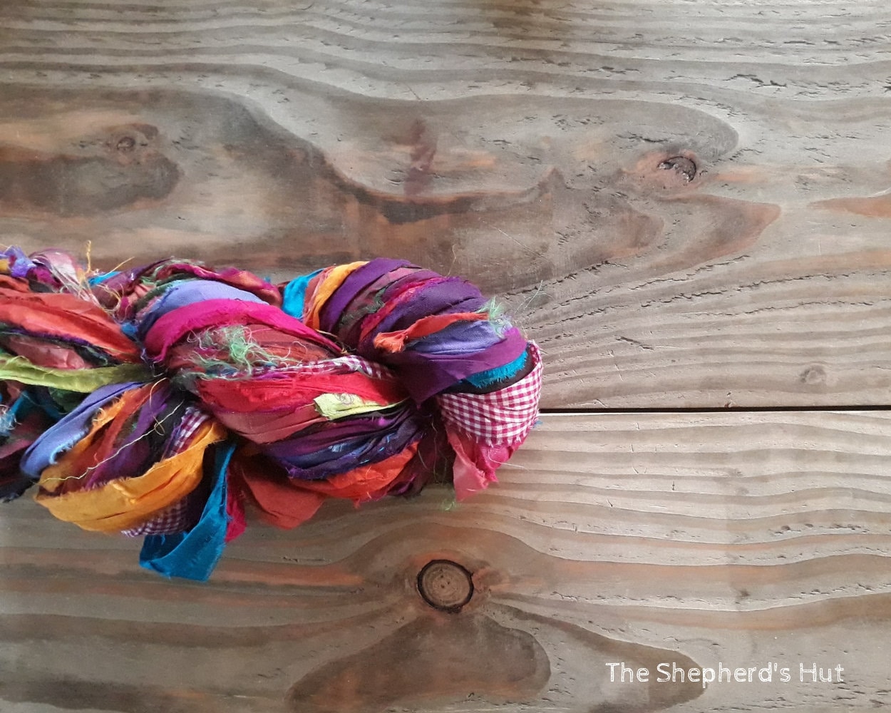 Multi Coloured Recycled Indian Sari Silk Ribbon for Art Knitting ...
