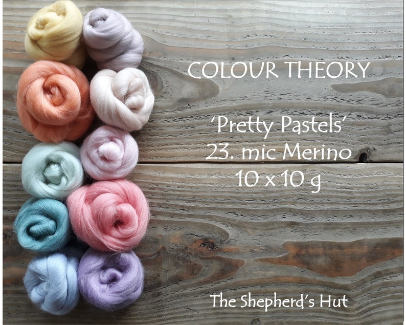 COLOUR THEORY 'pretty Pastels' 23 Mic. Merino 10 X 10 G Multi Pack for ...