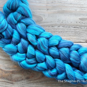 Merino Silk 'deep Sea Diving' Blended Top 100g Braid for Spinning and ...