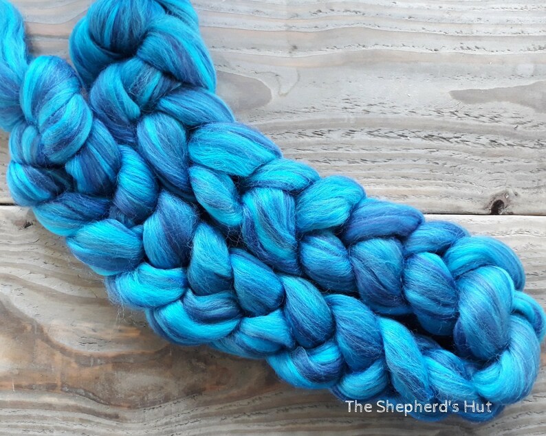 Merino Silk 'Deep Sea Diving' Blended Top 100g braid | Etsy