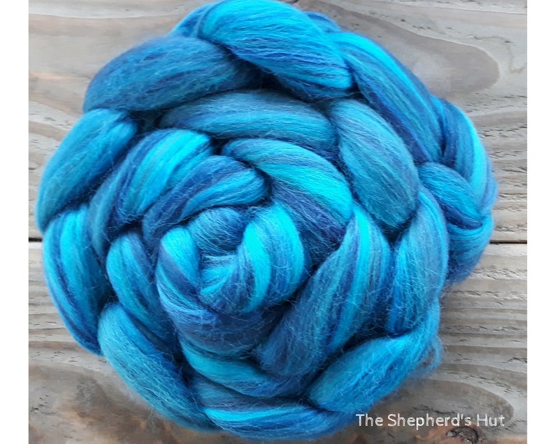 Merino Silk 'Deep Sea Diving' Blended Top 100g braid | Etsy
