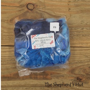BFL Grab Bags 50g Mixed Hand Dyed Fleece Wool and Top for Spinning and ...