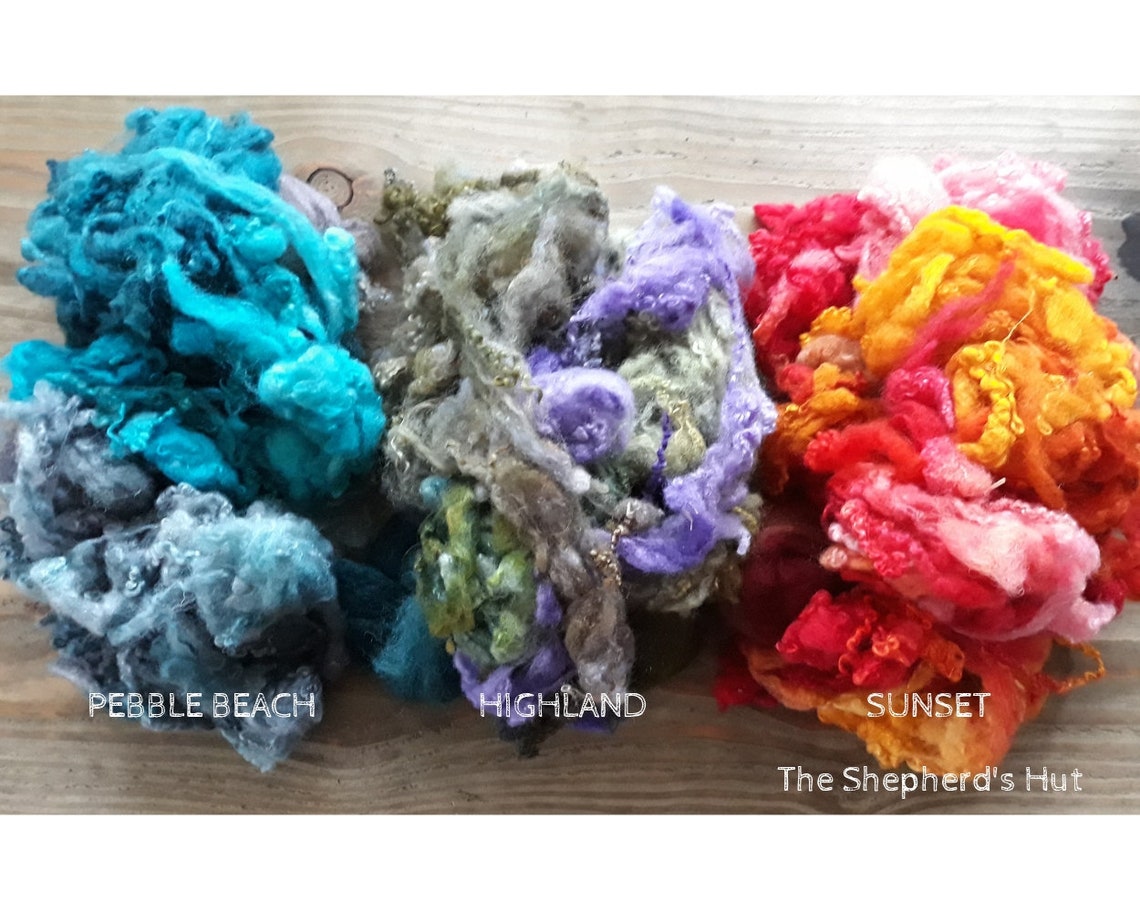 BFL Grab Bags 50g Mixed Hand Dyed Fleece Wool and Top for | Etsy