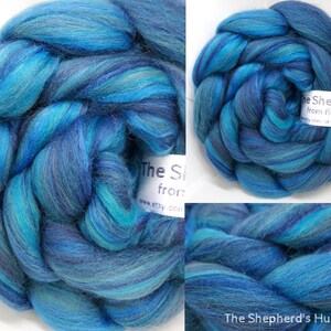 Merino Silk 'deep Sea Diving' Blended Top 100g Braid for Spinning and ...