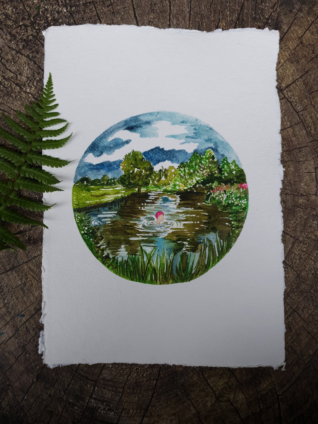 Wild Swimming Art Print , Open Water Swimming, Just Me and the River ...