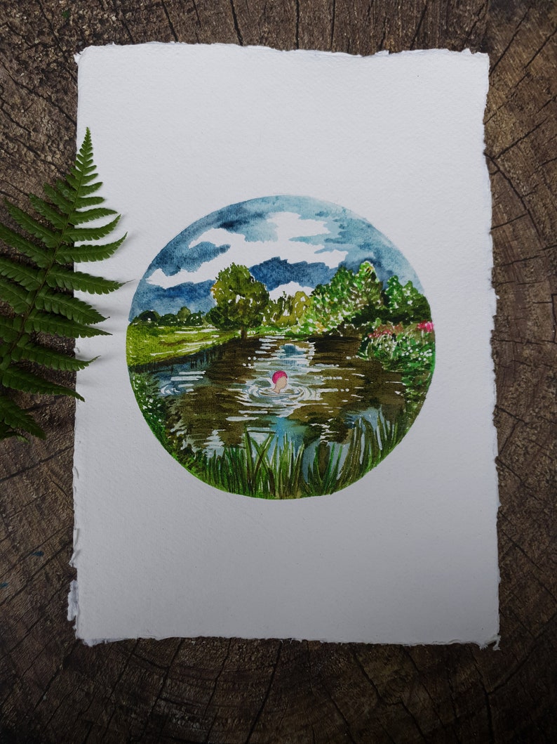 Wild Swimming Art Print , Open Water Swimming, Just Me and the River ...