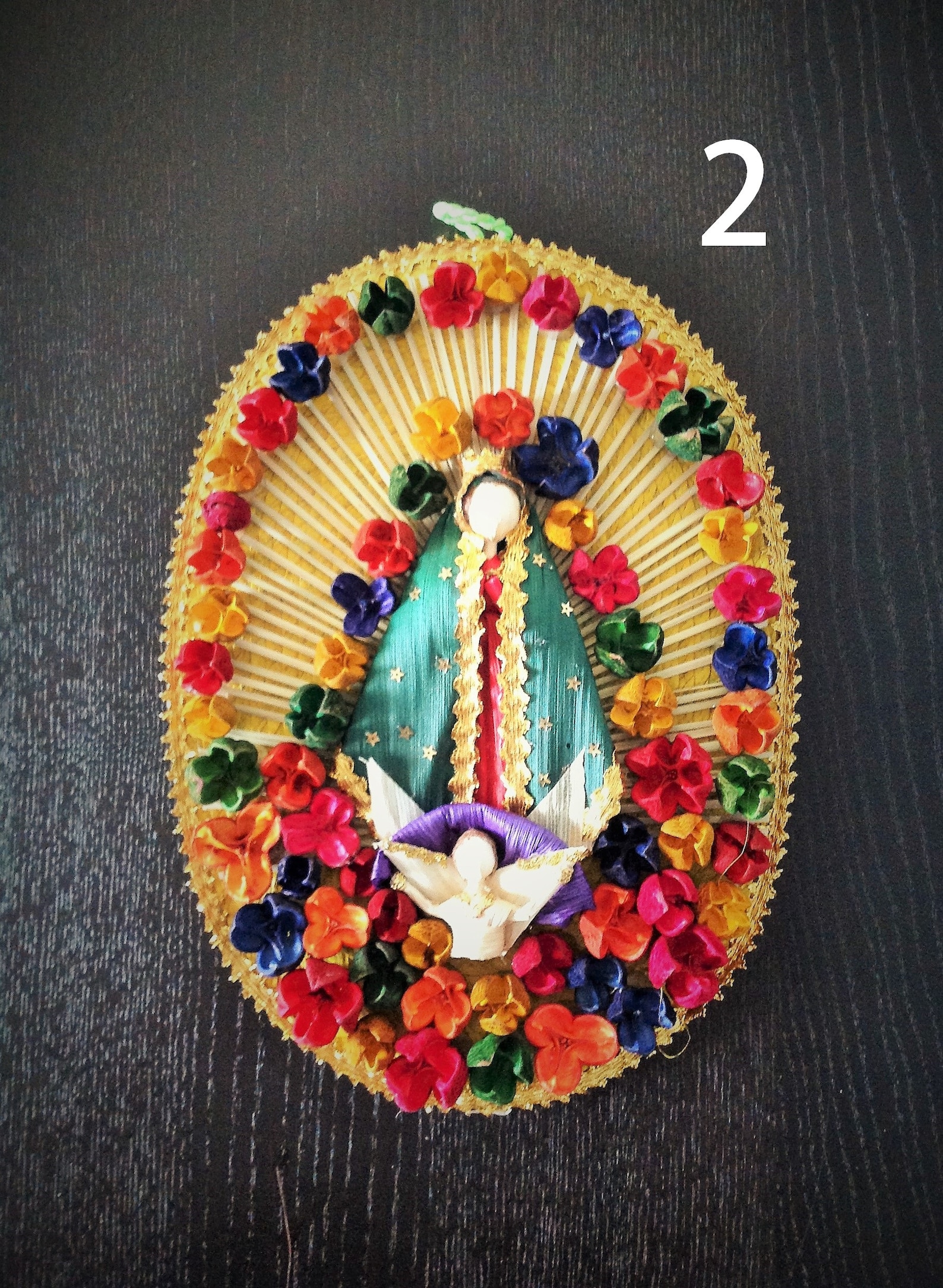 Our Lady of Guadalupe Mexican Corn Husk Wall Decor Figures | Etsy