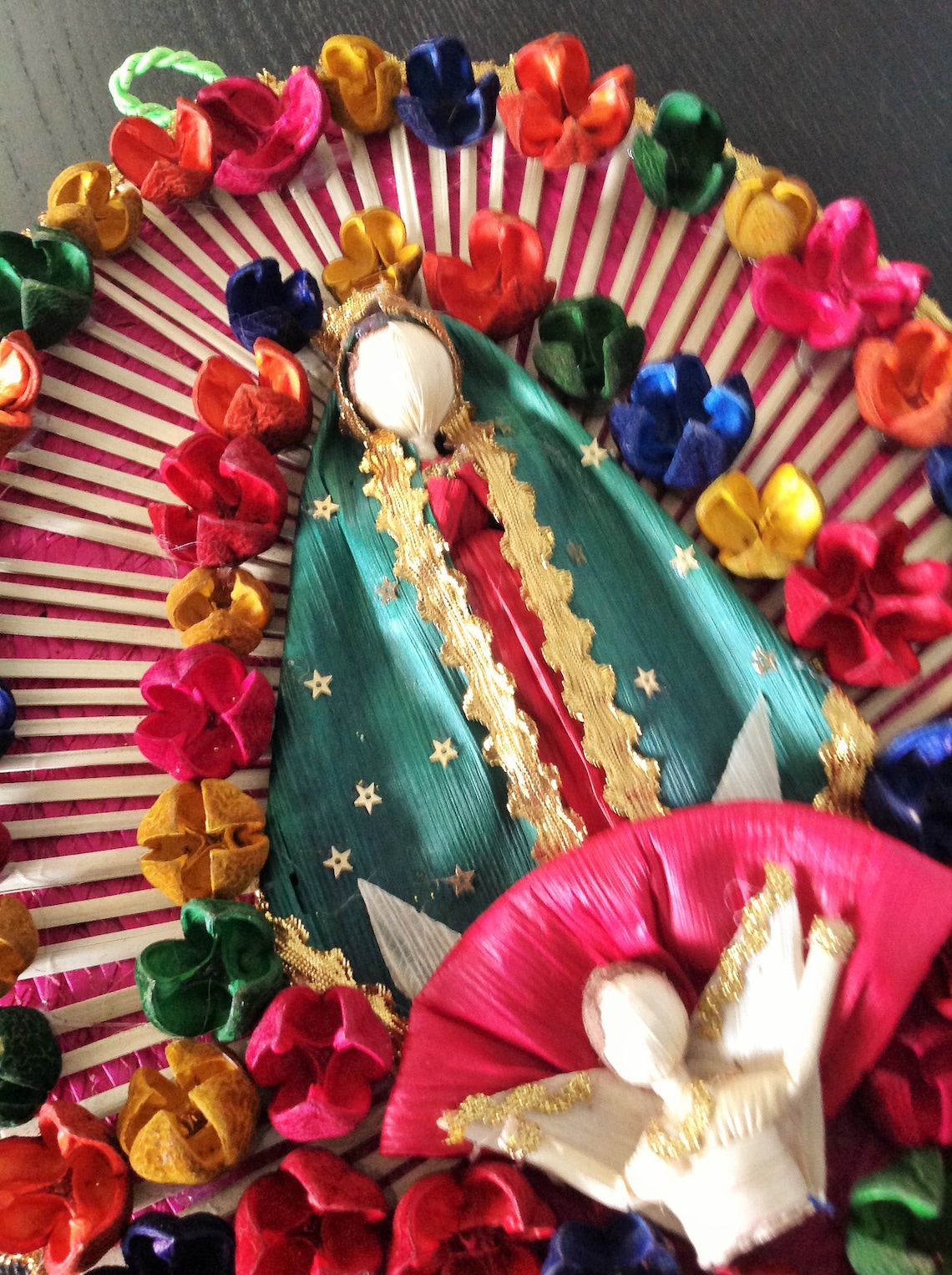 Our Lady of Guadalupe Mexican Corn Husk Wall Decor Figures | Etsy