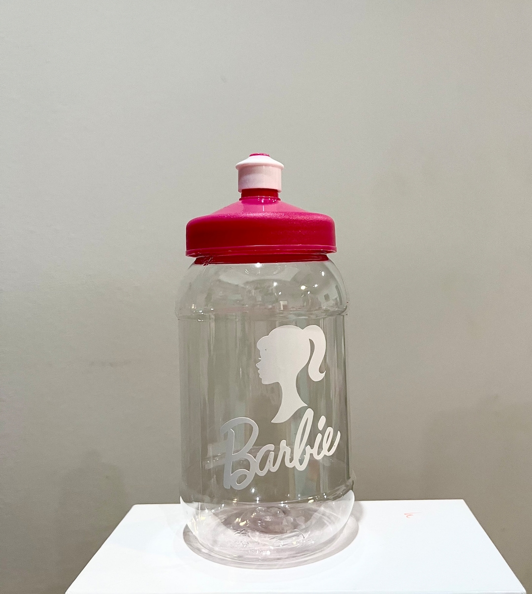 Barbie Inspired Party Cup - Clear Reusable Push Cap Bottle - 16 Ounces ...