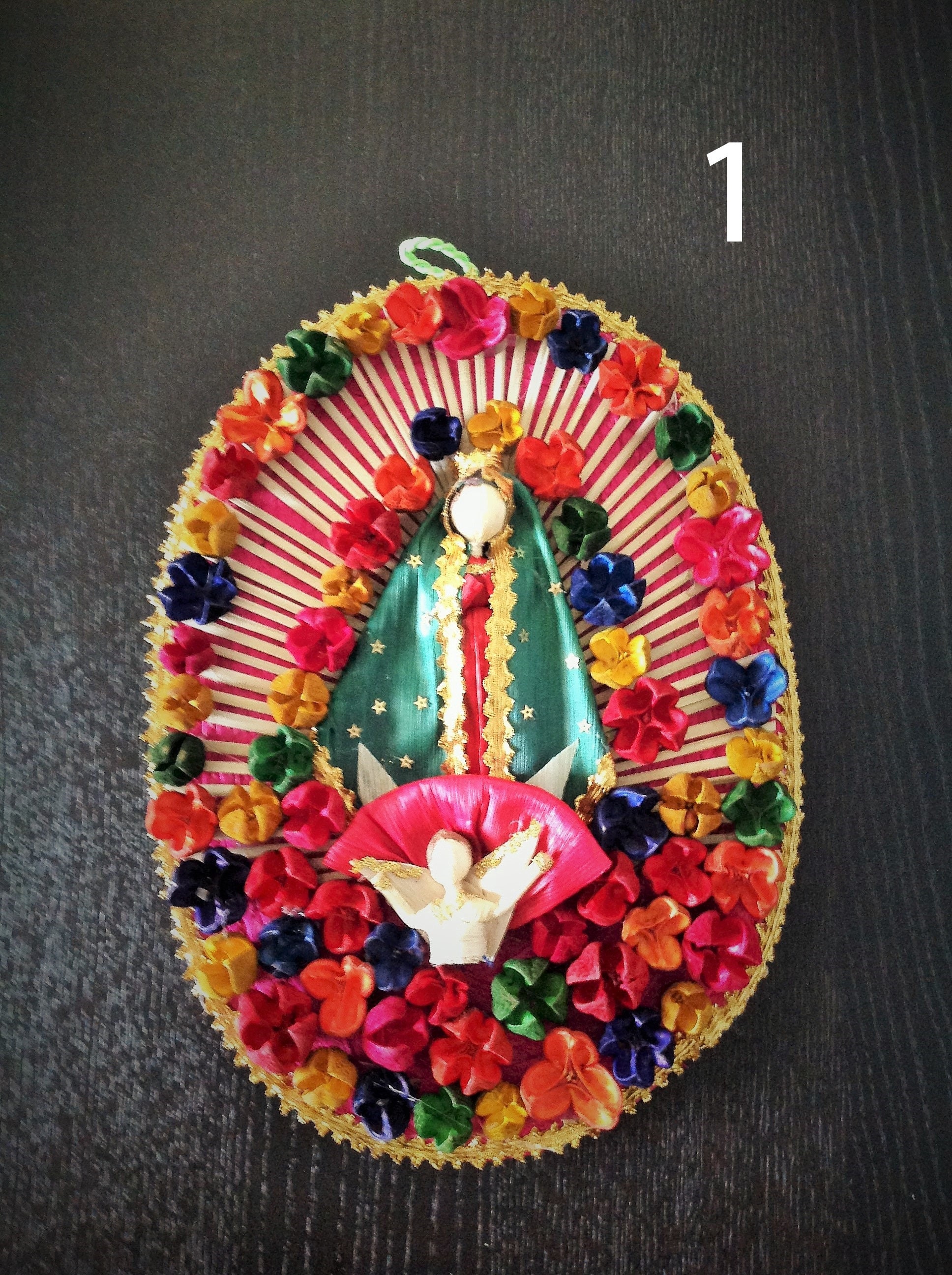 Our Lady of Guadalupe Mexican Corn Husk Wall Decor Figures | Etsy