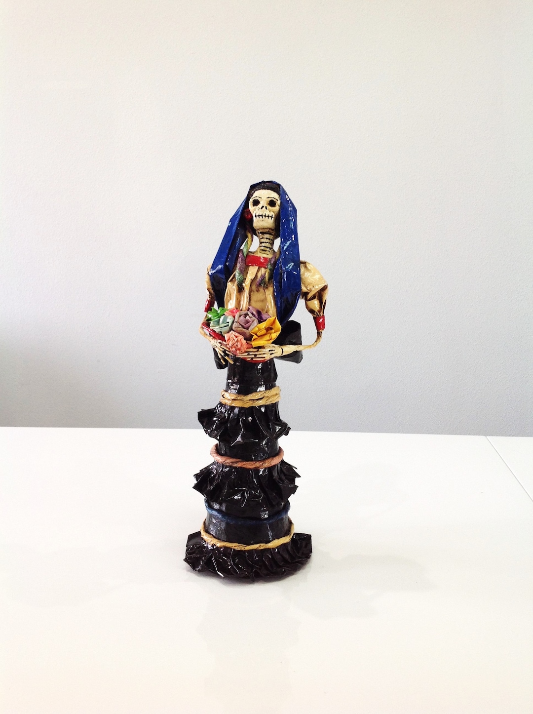 Dia De Los Muertos Tall 12.5" Day of the Dead La Catrina With Flowers ...
