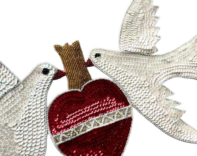 Birds of Peace / Love Sequin Patch / - Etsy