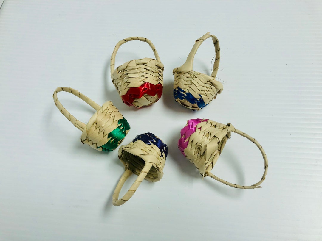 Set of 20 Colorful MINI Mexican Straw Baskets, Mini Wicker Baskets ...
