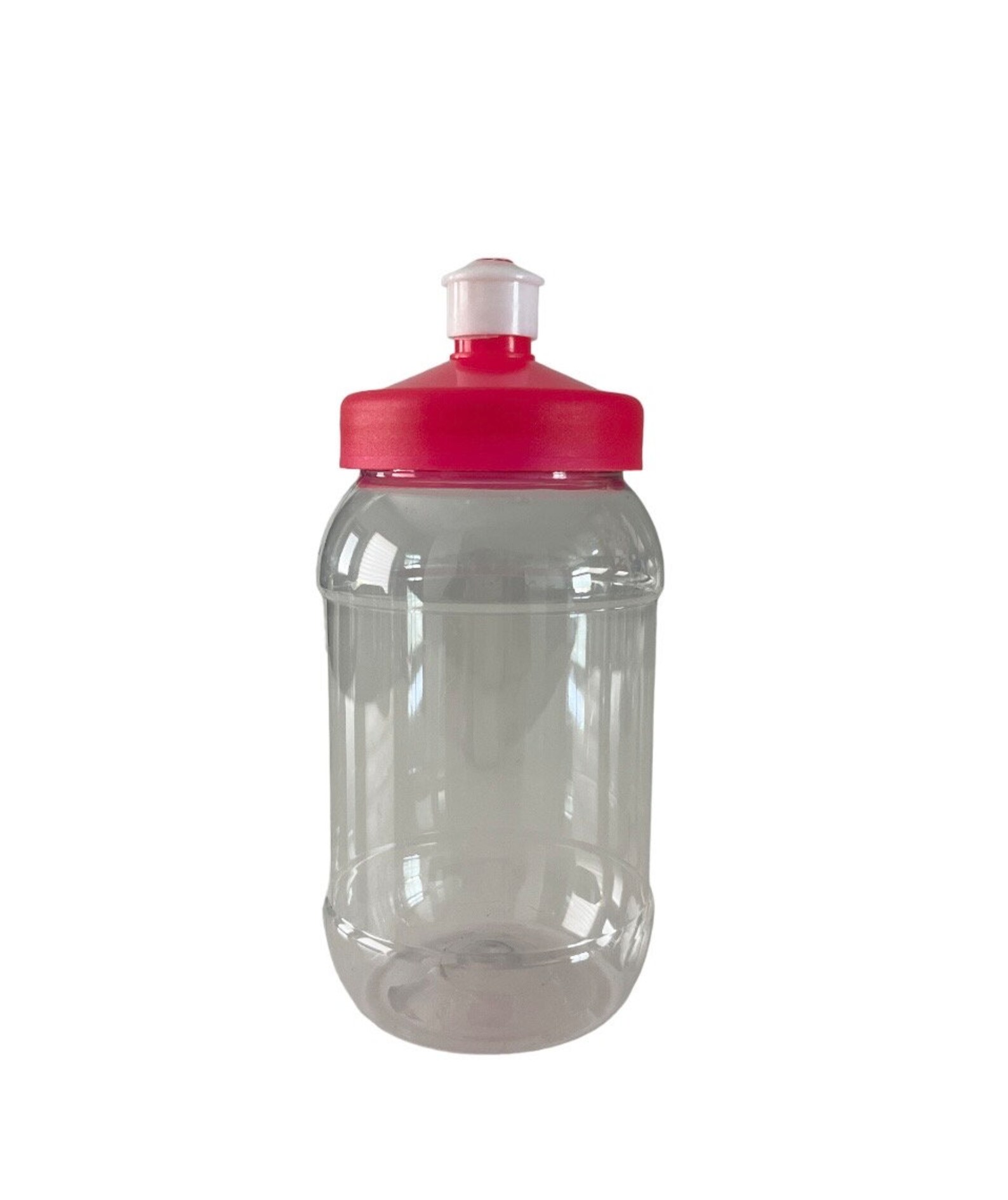 Reusable Clear Plastic Water Cups Push Cap 16 Ozs. Sport Bottle ...