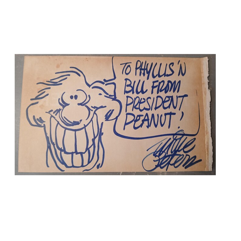 SIGNED Original Mike Peters Jimmy Carter Drawing | 1970s Political ...