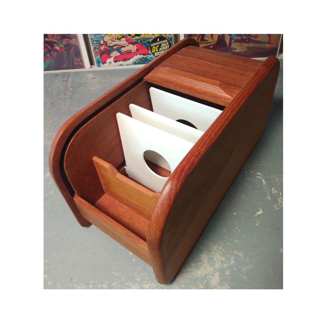 Vintage Kalmar Designs Teak Wood Roll Top Floppy Diskette Storage Box ...