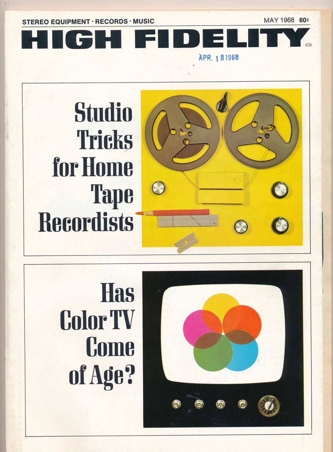 Vintage Classic High Fidelity Magazine May 1968 Stereo Equipment Records Music Stereophile High ...