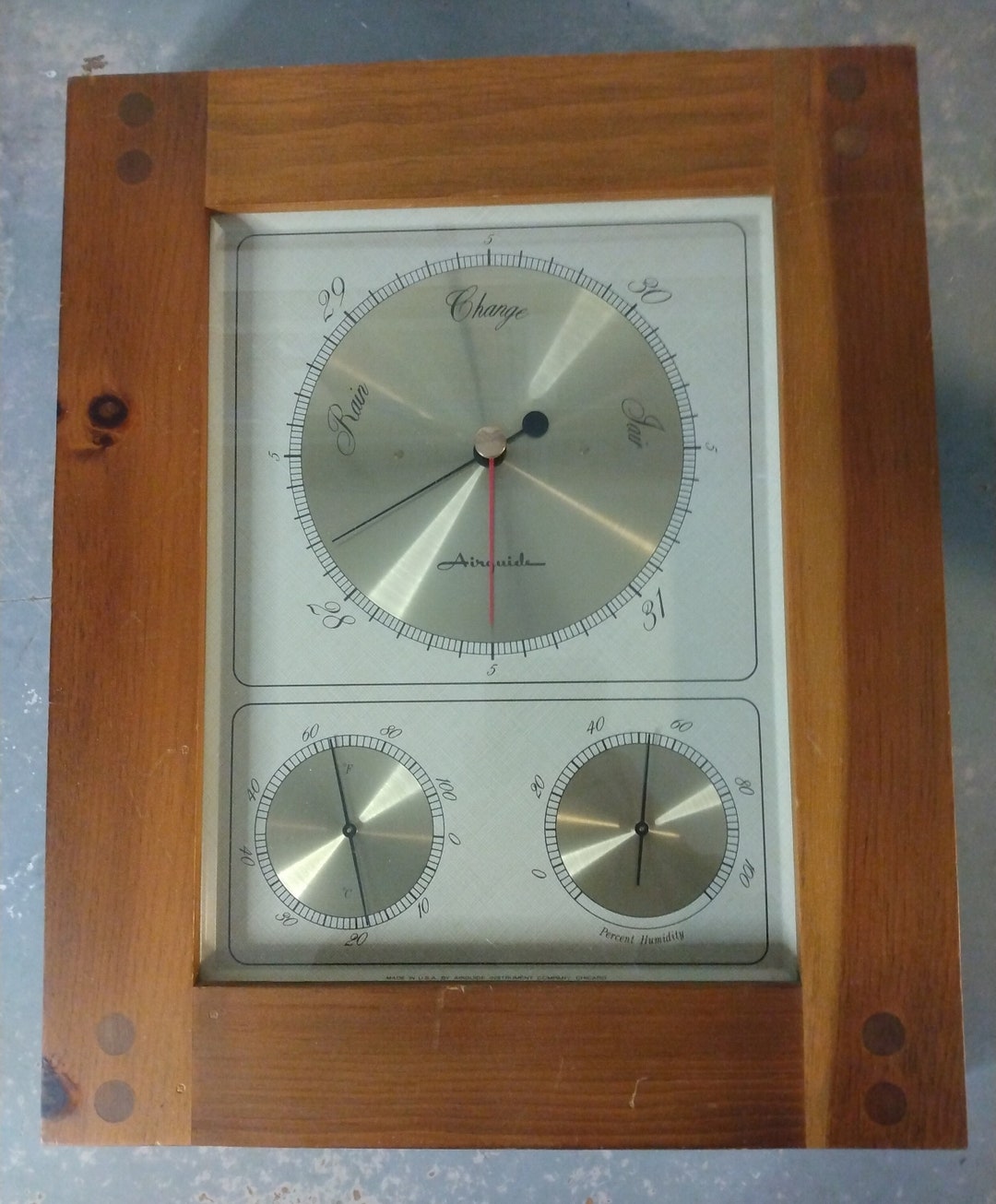 Vintage Airguide Weather Station Craftsman Mission Thermometer ...