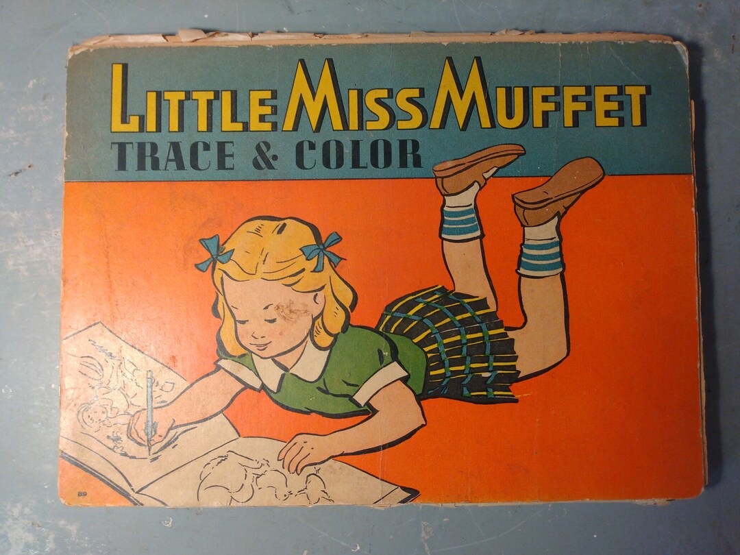 1920 Little Miss Muffet Trace & Color Child Coloring Book by Lloyd ...
