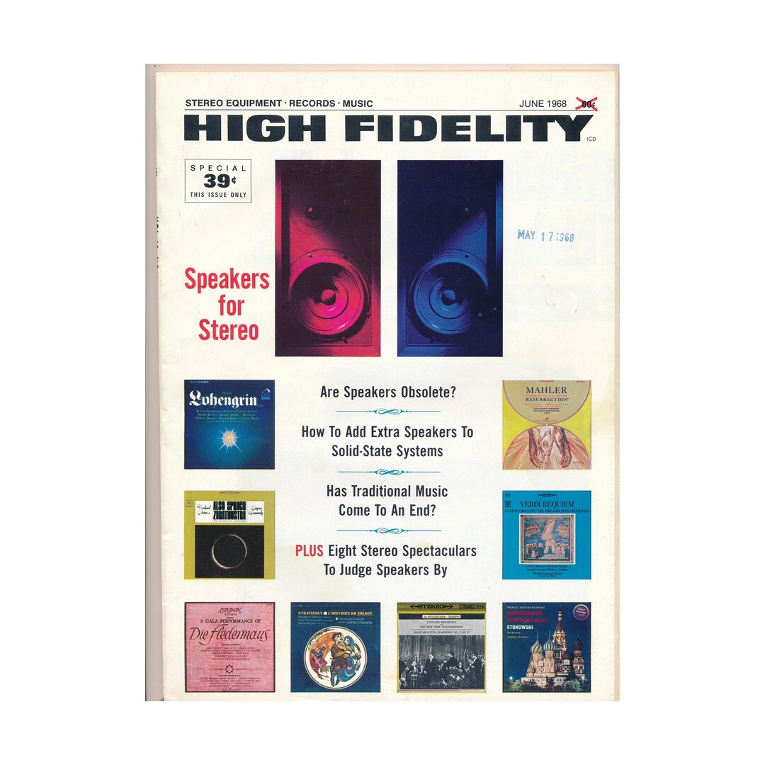 Vintage Classic High Fidelity Magazine June 1968 Stereo Equipment Records Music Stereophile High ...