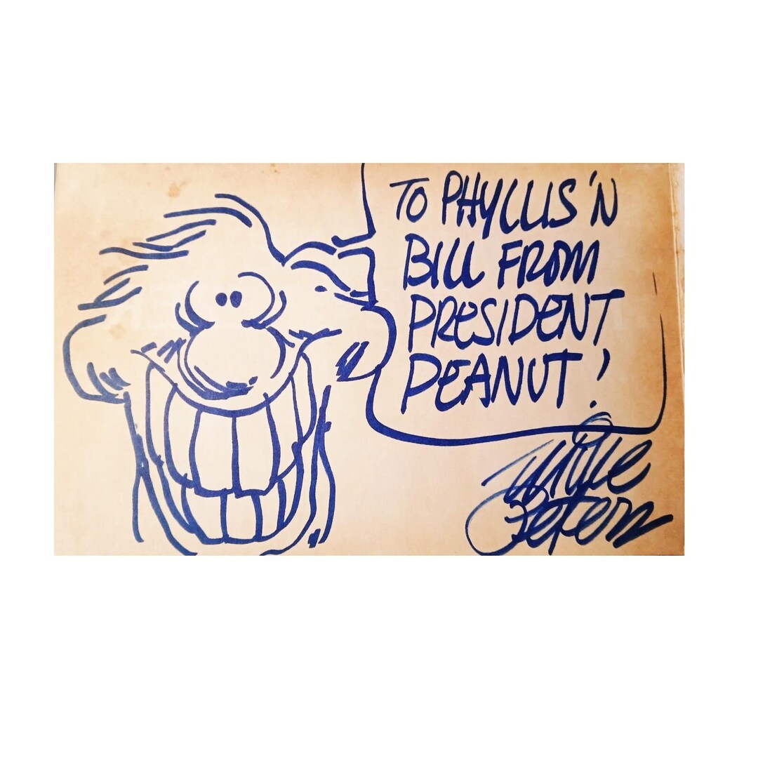 SIGNED Original Mike Peters Jimmy Carter Drawing | 1970s Political ...