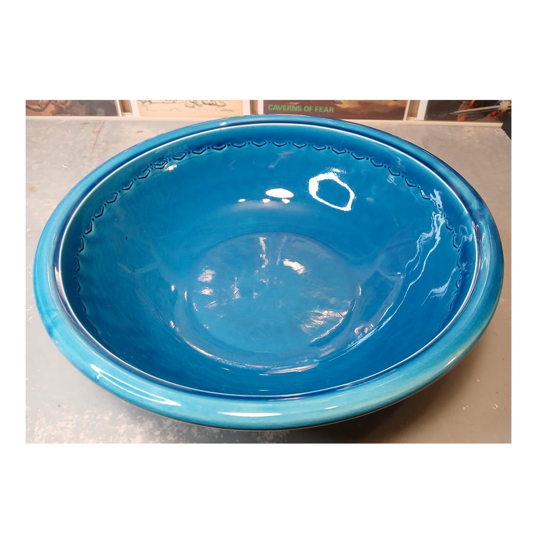 Vintage 12" Blue Round Italian Ceramiche Tadinate Bitossi-style Pasta ...
