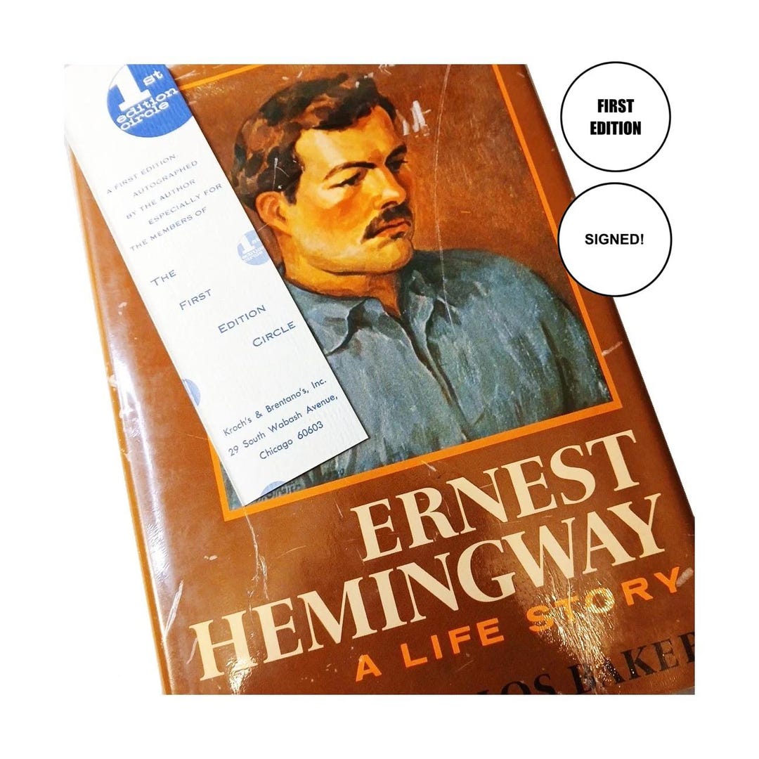 SIGNED Ernest Hemingway: A Life Story by Baker | 1969 1st Edition ...