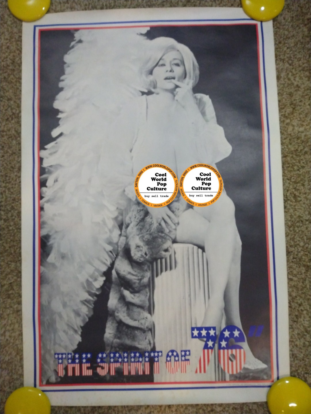 Vintage 1973 Nude Topless Chesty Morgan Spirit of 76 Poster Yippy 23 X 35 - Etsy