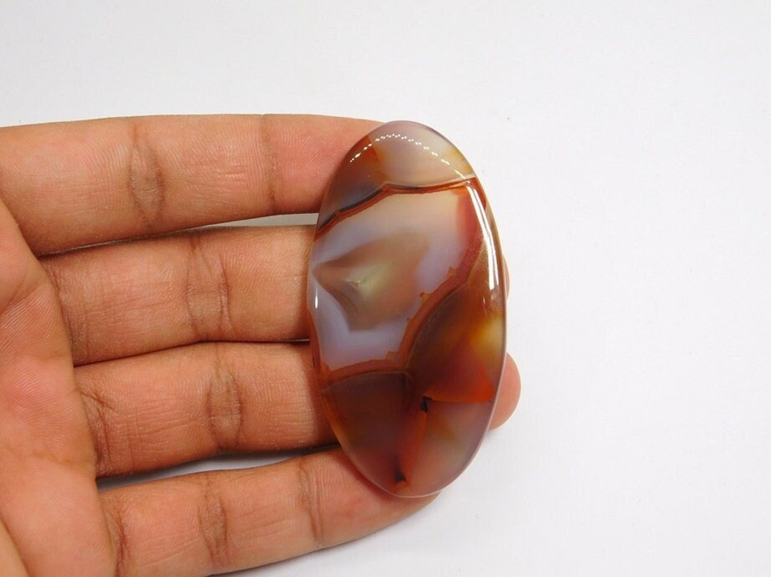 Rare Red Patterns Agate Stone, Blue Red Fox Agate Cabochon, Red Fox ...