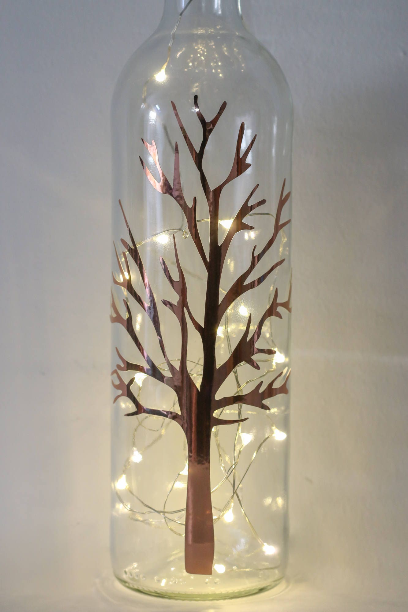 Bottle Lights Nature Lover Gifts Rose Gold Bottle Lamp - Etsy