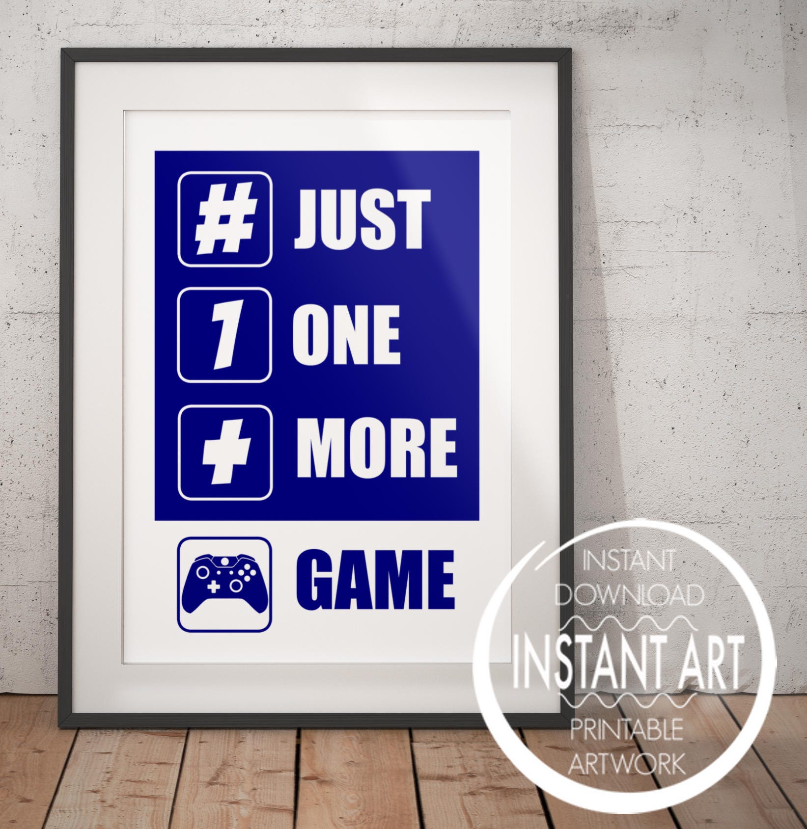 Navy Blue XBOX Controller Print Just one more Game xbox | Etsy