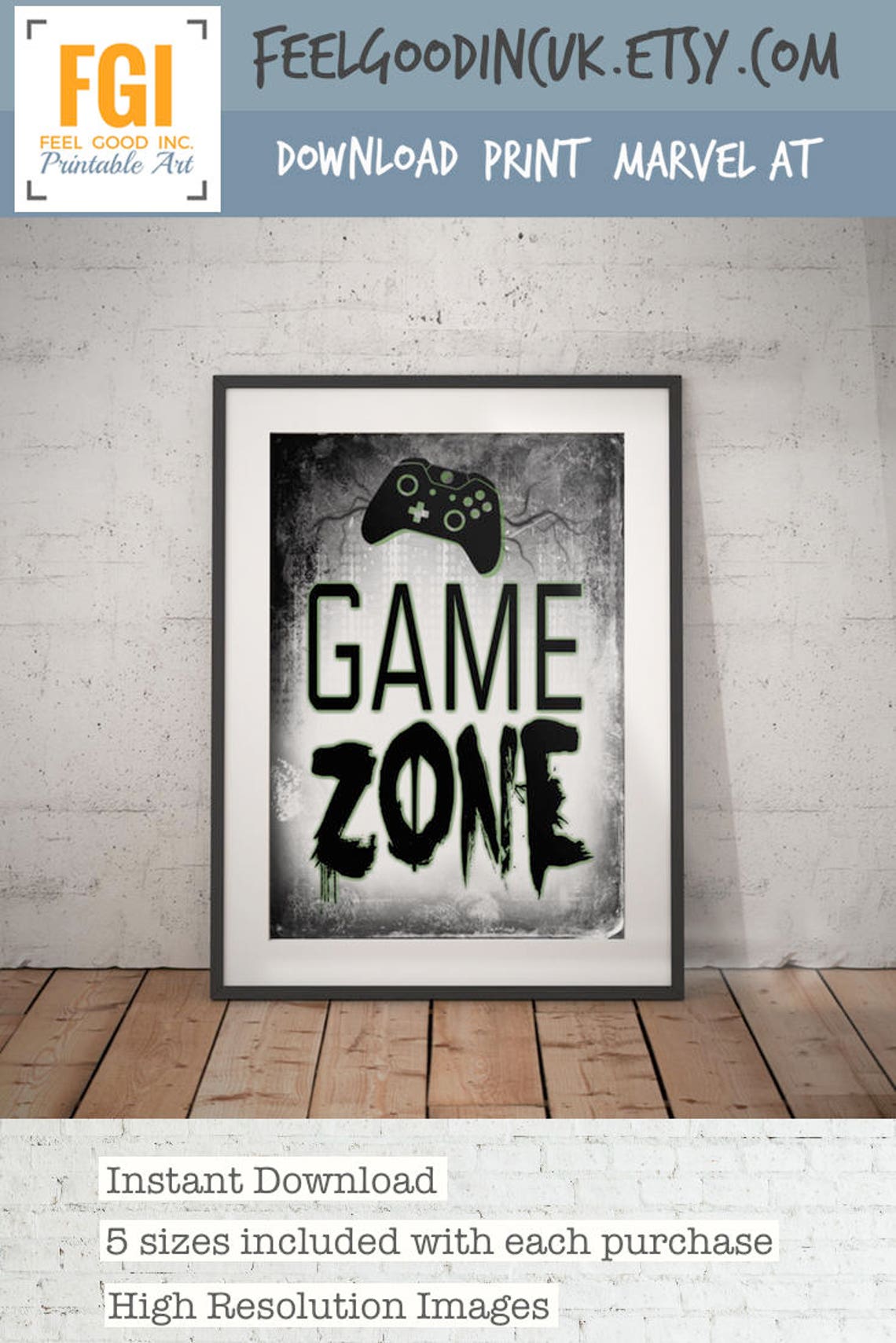 VIDEO GAME ART Game Zone Video Game Poster Game Zone Sign | Etsy