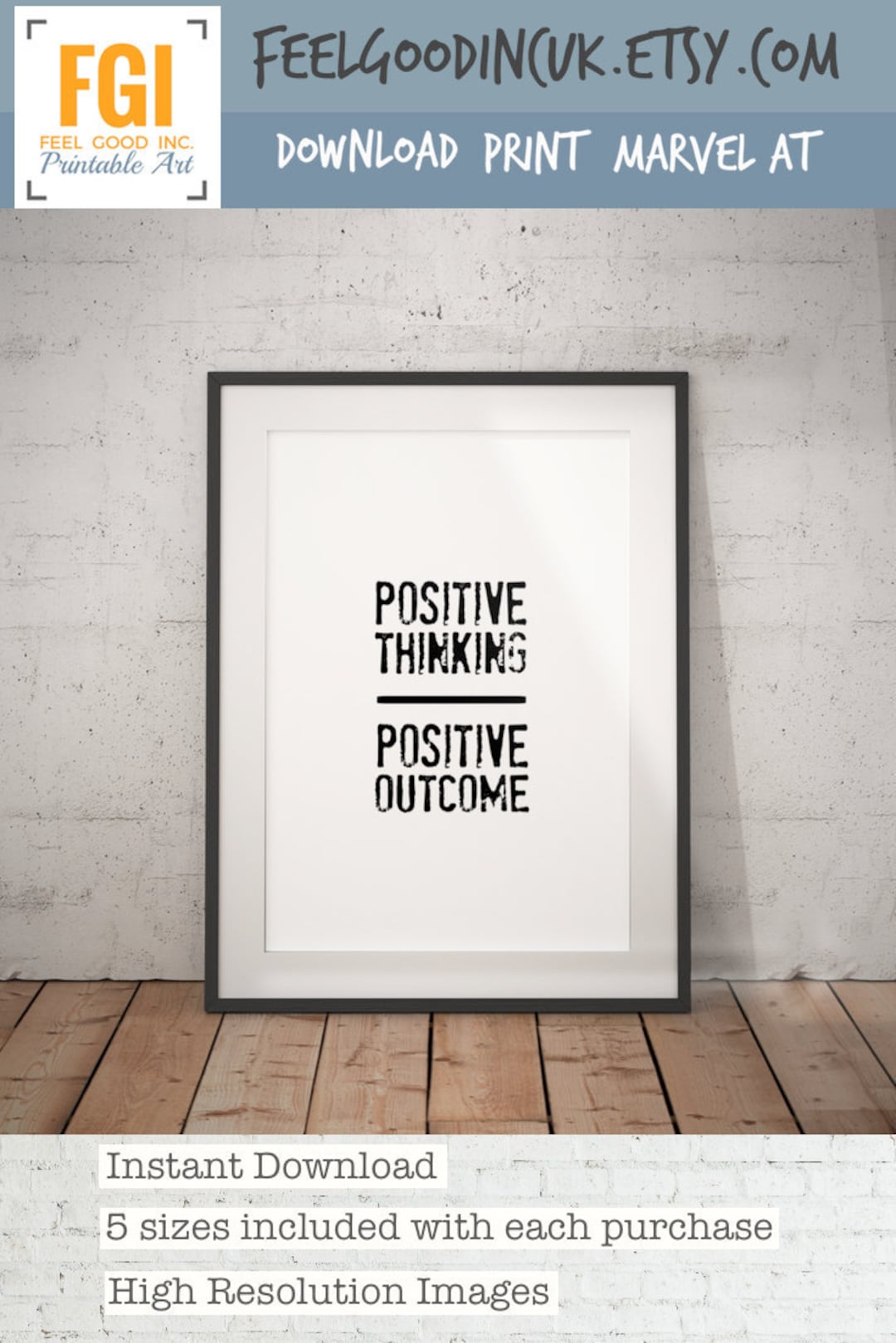 Motivational Quote Positive Thinking Positive Outcome - Etsy