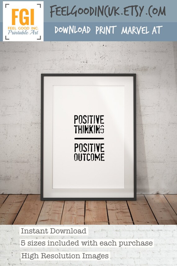 Motivational Quote Positive Thinking Positive Outcome | Etsy