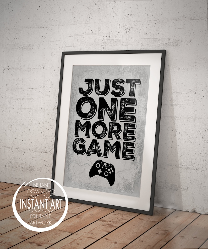 XBOX Controller Print Just One More Game Xbox Xbox Poster | Etsy