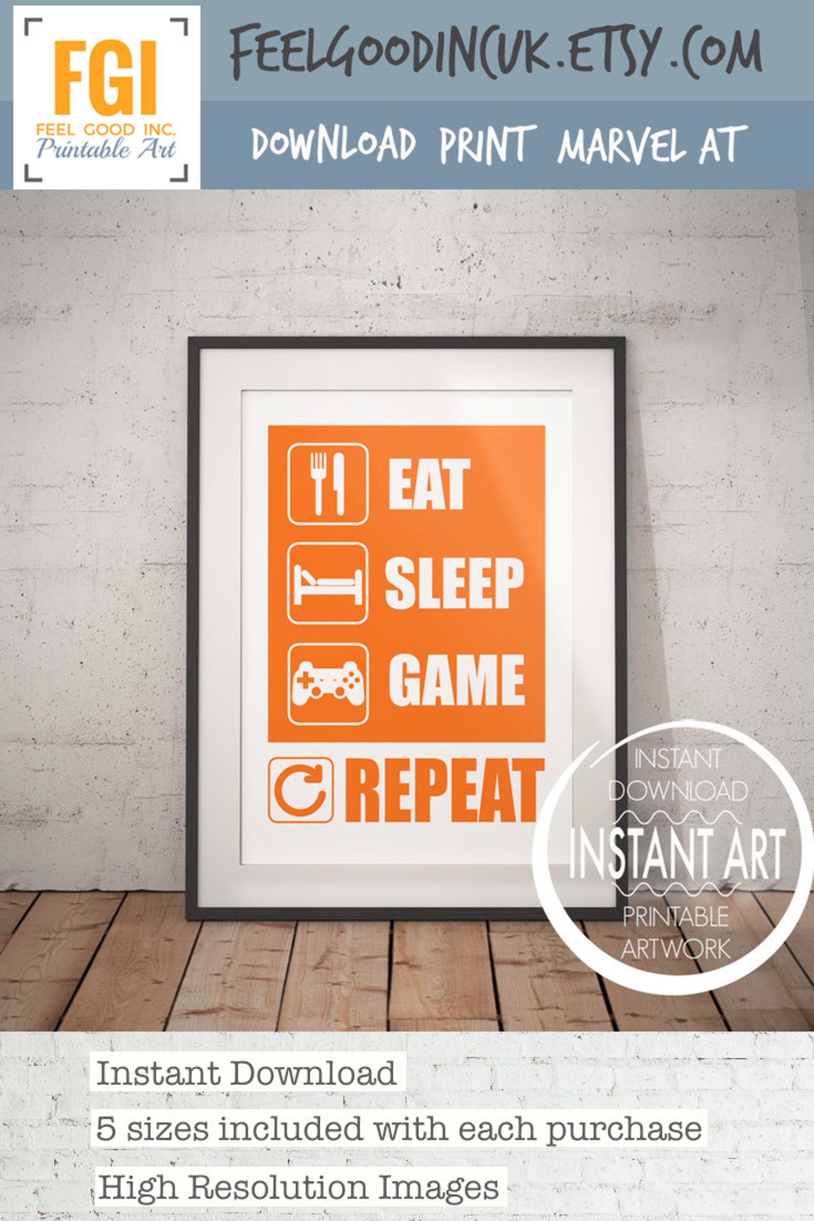 Eat Sleep Game Repeat PLAYSTATION POSTER Video Game Poster - Etsy