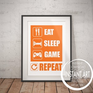 Eat Sleep Game Repeat, PLAYSTATION POSTER, Video Game Poster, Gamer ...