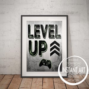 VIDEO GAME POSTER Level Up Video Game Wall Art Mancave - Etsy