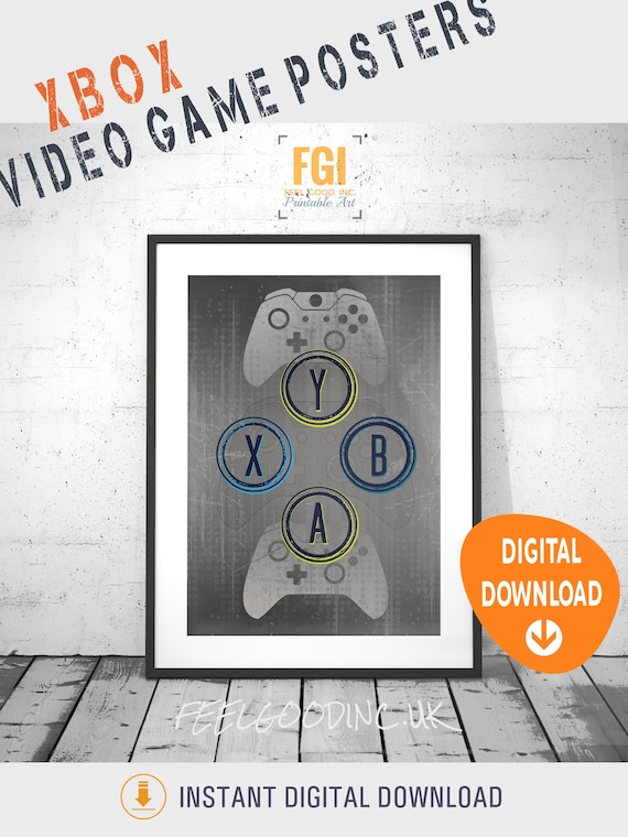 Xbox Controller Print Controller Buttons video game wall | Etsy