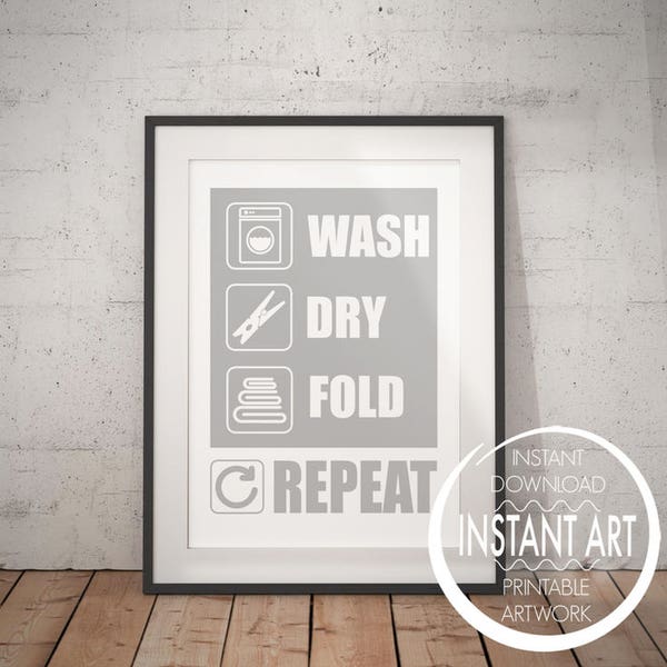Laundry Symbols Art Wash and Dry - Etsy