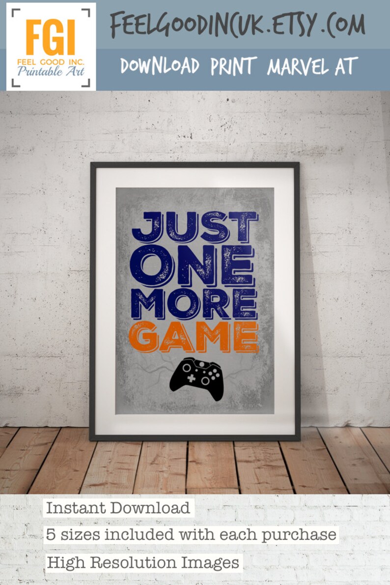 XBOX Controller Print Just One More Game Xbox Art Xbox - Etsy