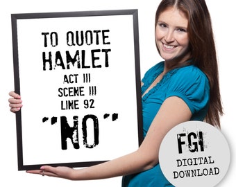 Hamlet Print William Shakespeare Inspired Poster Tragedy - Etsy