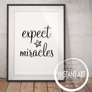 INSPIRATIONAL QUOTE Expect Miracles Positivity Quote - Etsy