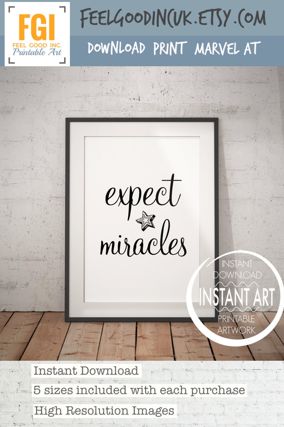 INSPIRATIONAL QUOTE Expect Miracles Positivity Quote - Etsy