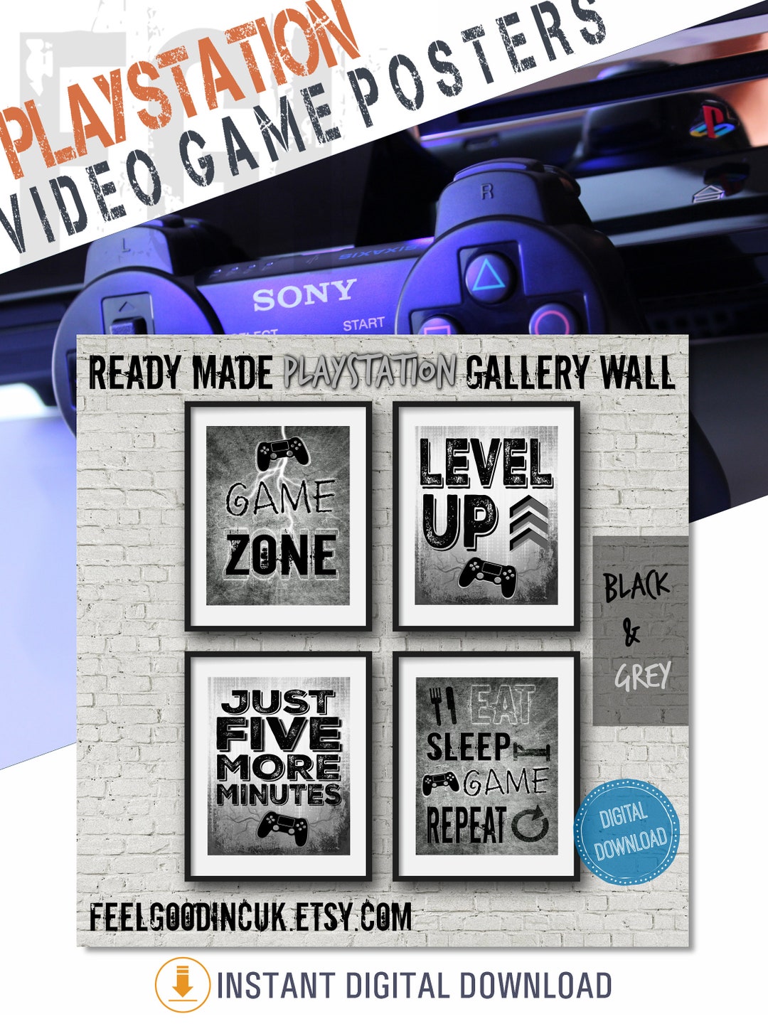 PLAYSTATION Video Game Poster Set Prints Bundle Video Game - Etsy