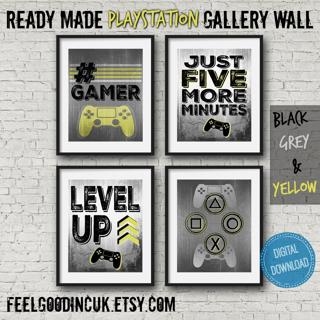 PLAYSTATION Gallery Wall, Playstation Controller, Gamer Gift, Teen ...