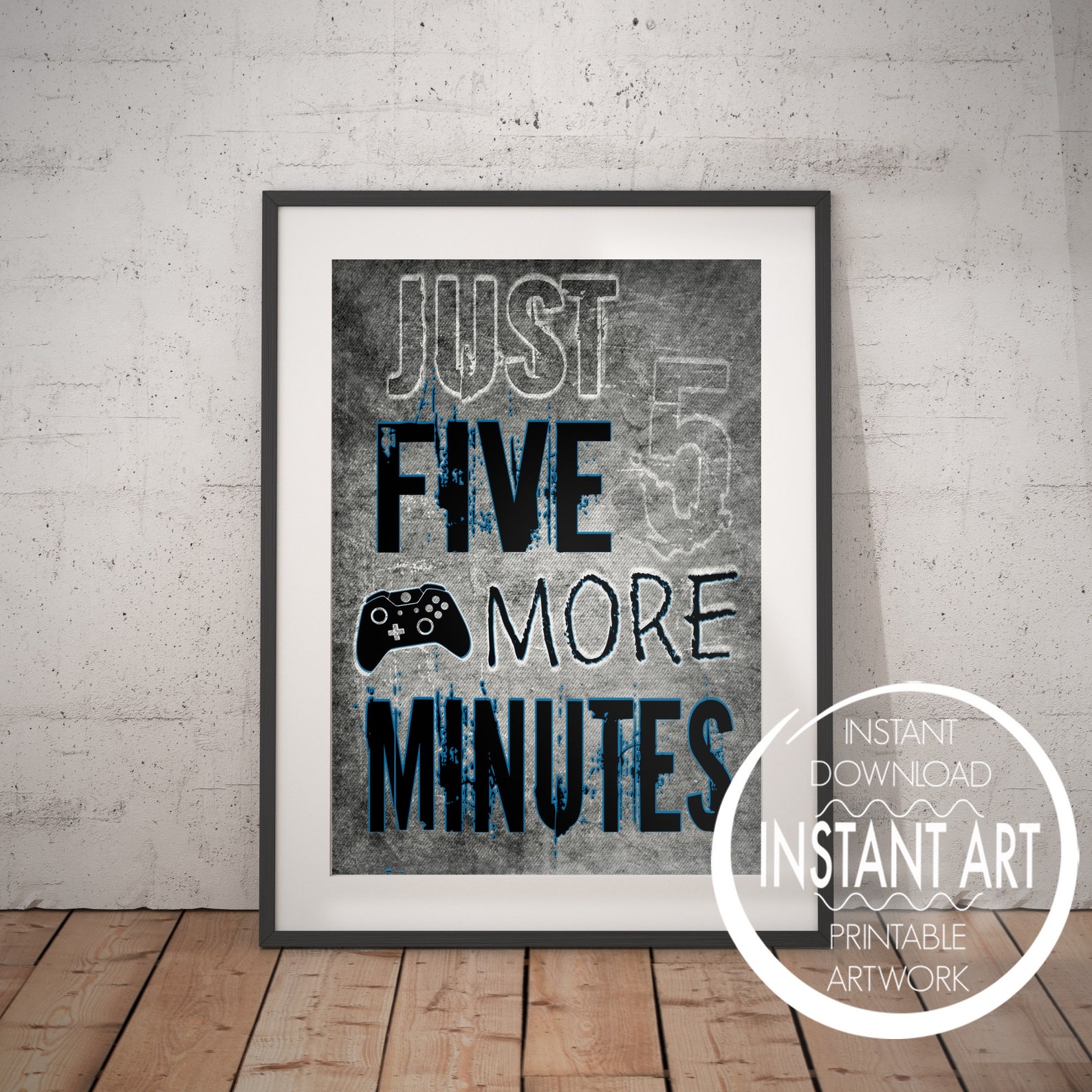 Just Five More Minutes Gaming Poster Xbox Wall Decor | Etsy